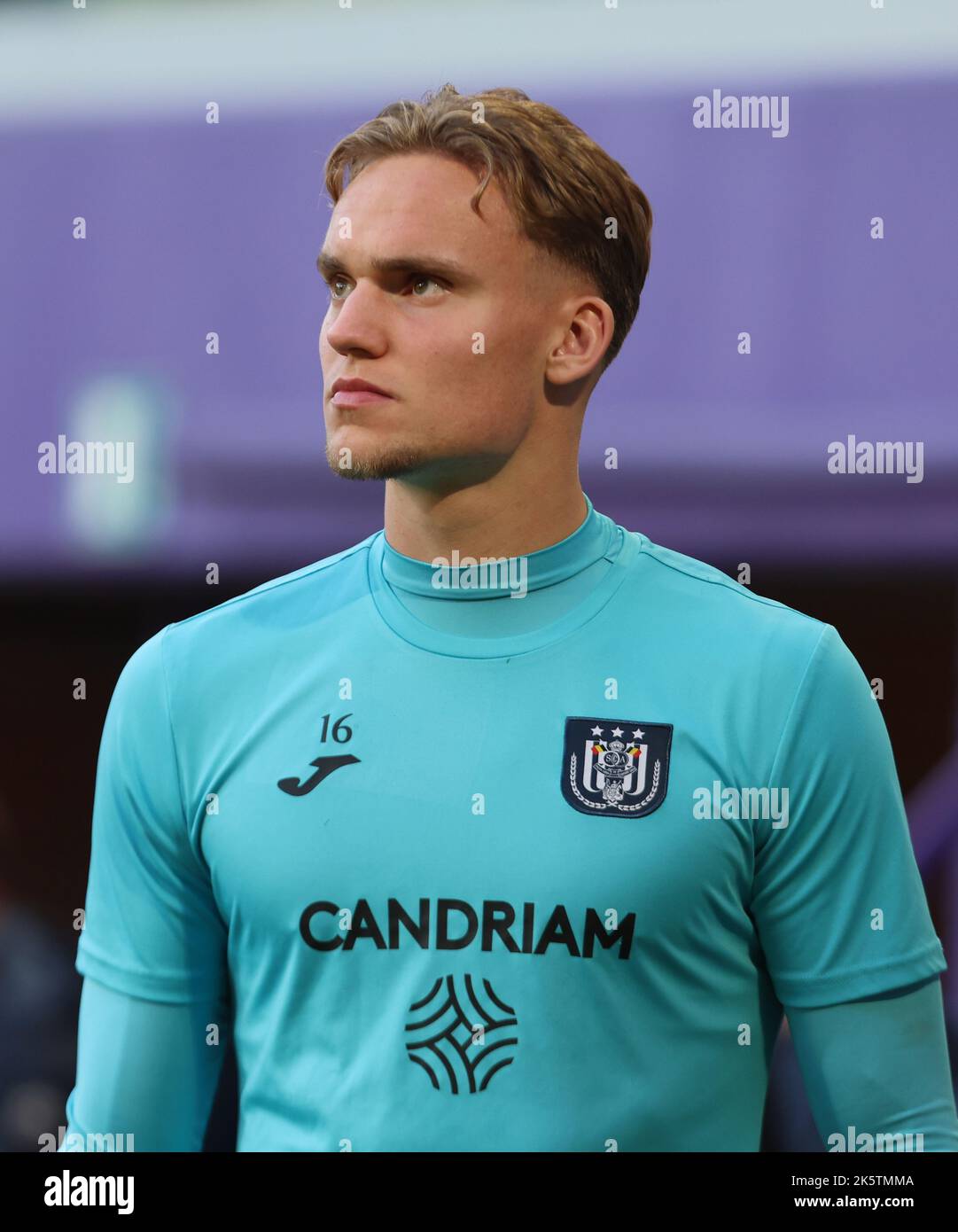 Colin Coosemans of R.S.C Anderlecht during the pre-match warm-up during ...