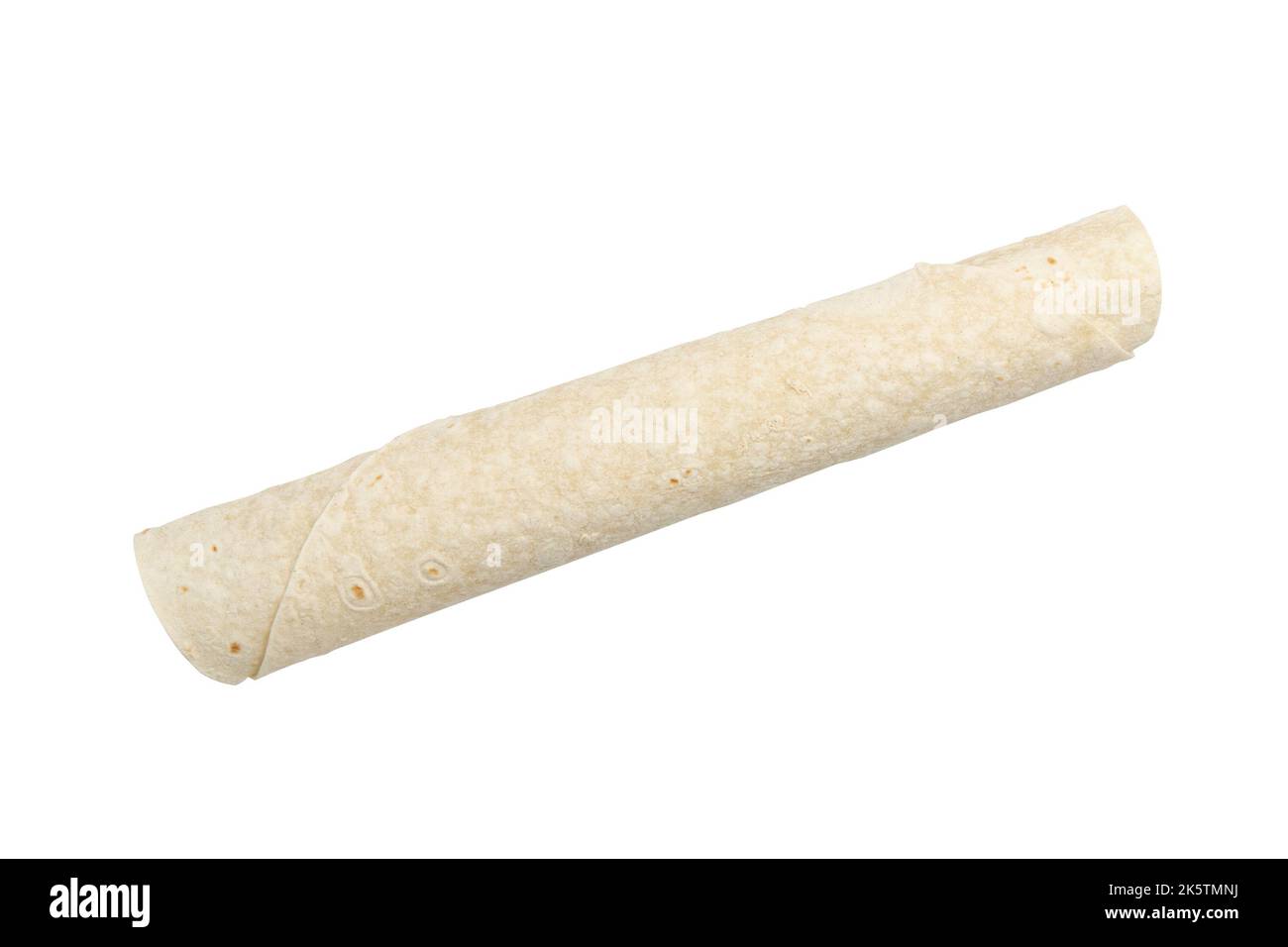 round wheat tortillas close-up isolated on white background, pita bread ...