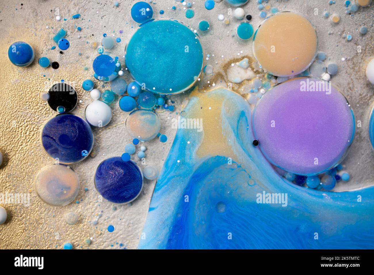 Colorful Bright Bubbles Oil Beautiful Paint Universe Color Moving ...