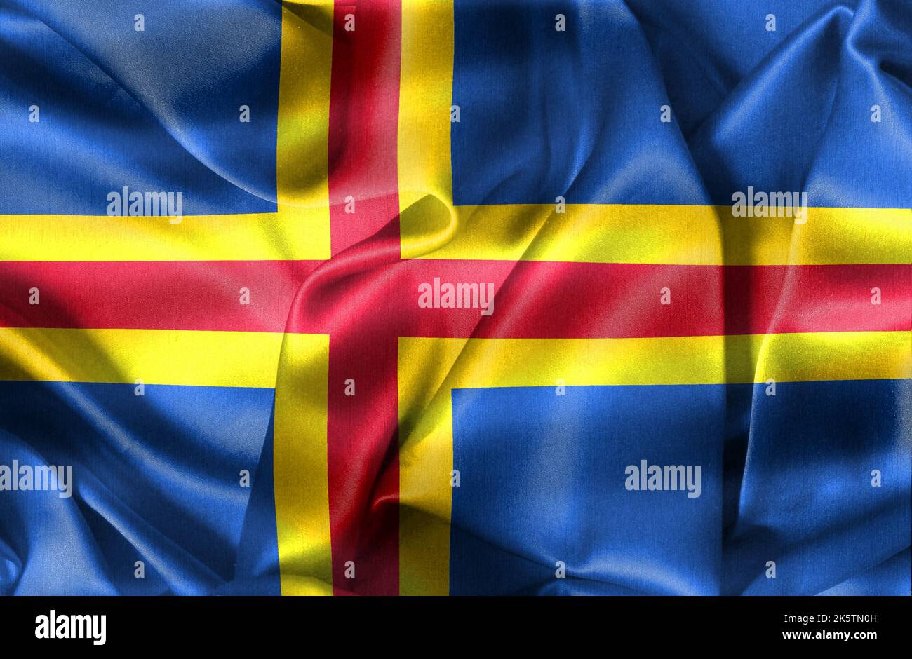 A realistic flag of Aland Islands, perfect for backgrounds and textures ...