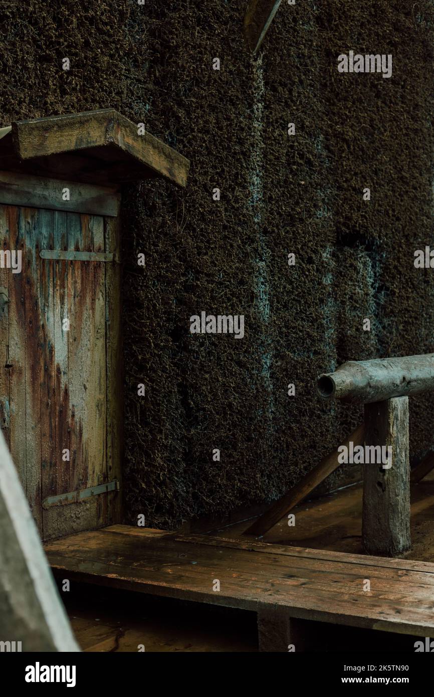 Wooden construction on an old salt production Stock Photo - Alamy