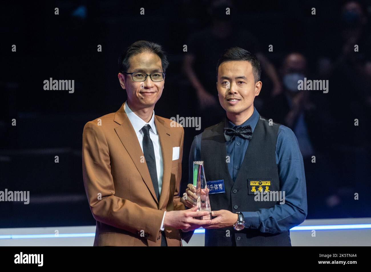 Hong Kong, China. 09th Oct, 2022. Marco Fu holds his trophy after the ...