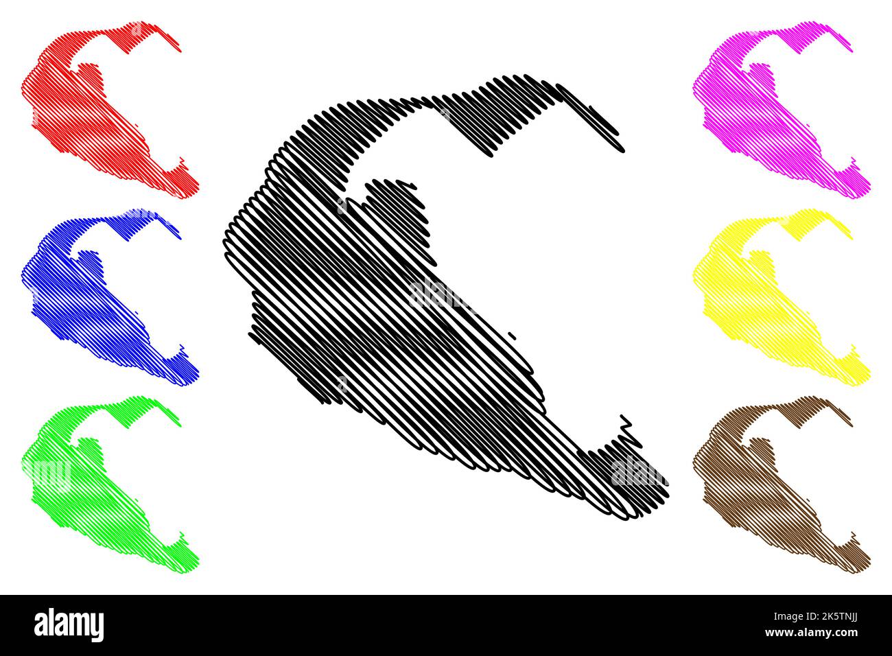 Fatuma island (State of Eritrea, Red Sea) map vector illustration ...