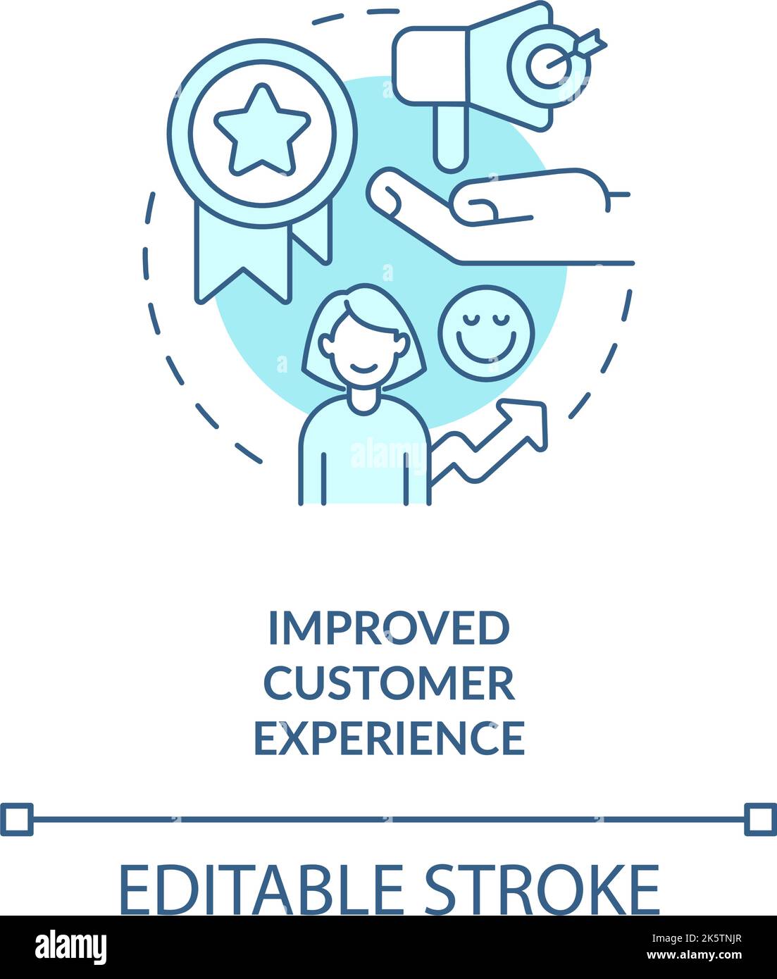 Improved customer experience turquoise concept icon Stock Vector Image & Art - Alamy