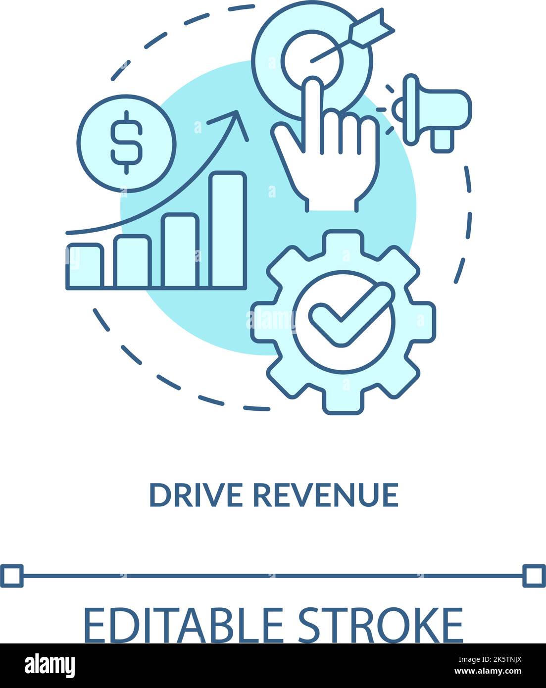 Drive revenue turquoise concept icon Stock Vector Image & Art - Alamy