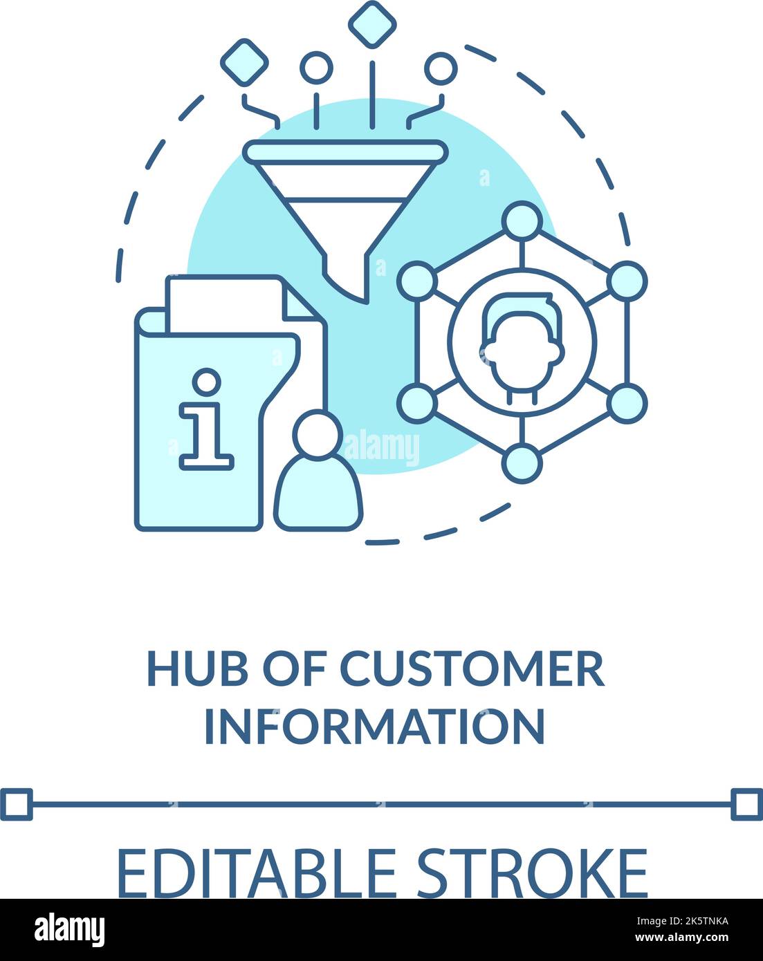 Hub of customer information turquoise concept icon Stock Vector Image & Art - Alamy