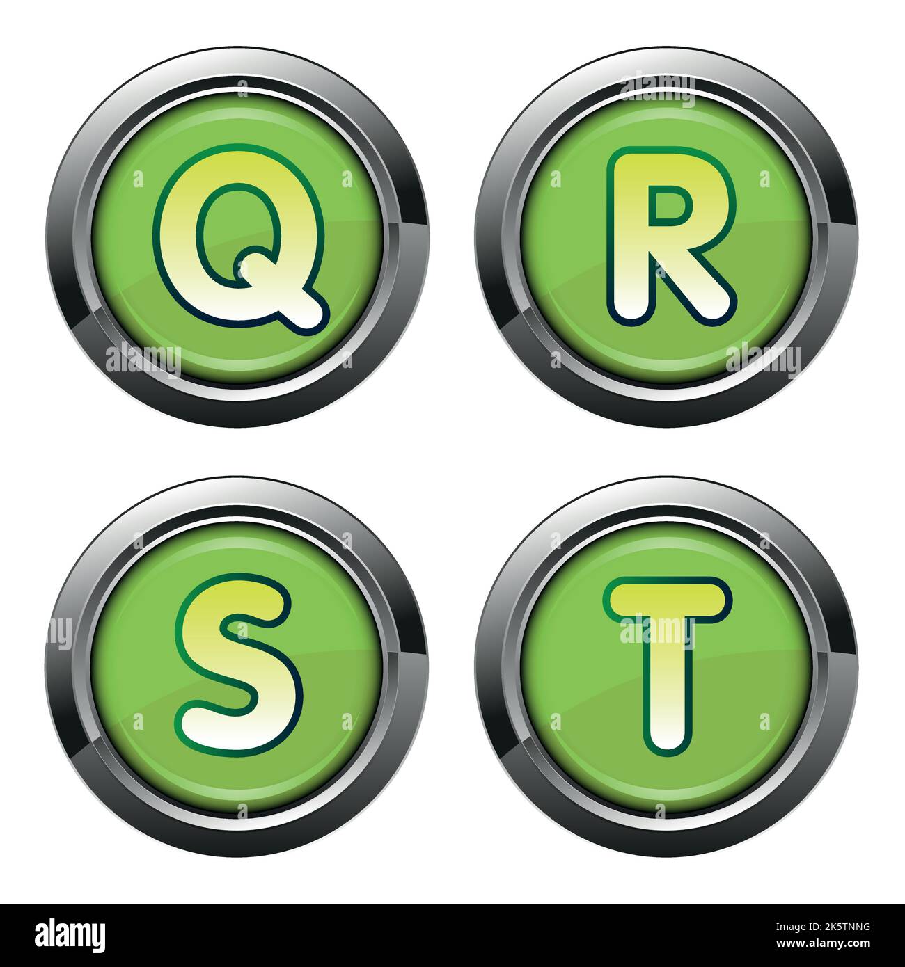 Alphabet signs in chrome buttons Stock Vector Image & Art - Alamy