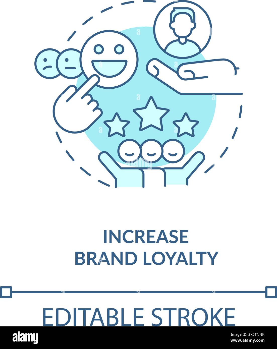 Increase brand loyalty turquoise concept icon Stock Vector Image & Art ...