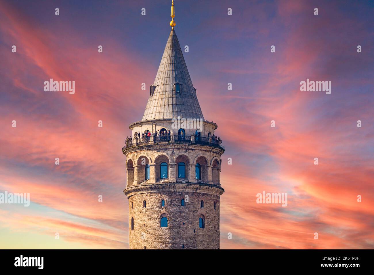 Sunset view of Galata tower in Istanbul, Turkey Stock Photo - Alamy