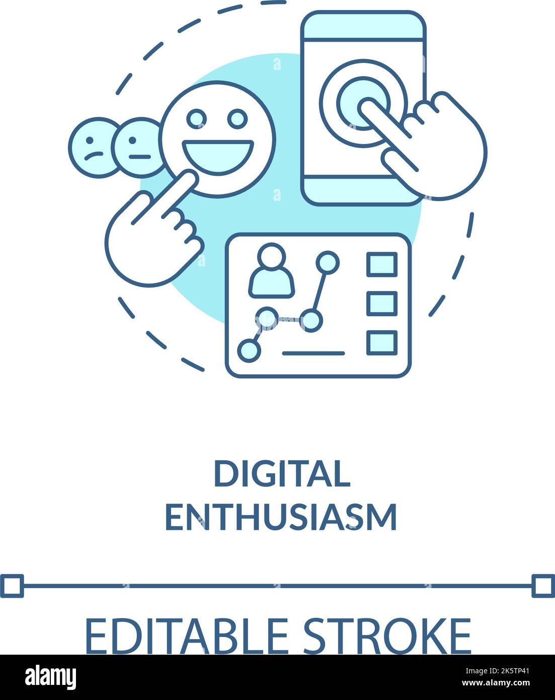 Digital enthusiasm turquoise concept icon Stock Vector Image & Art - Alamy