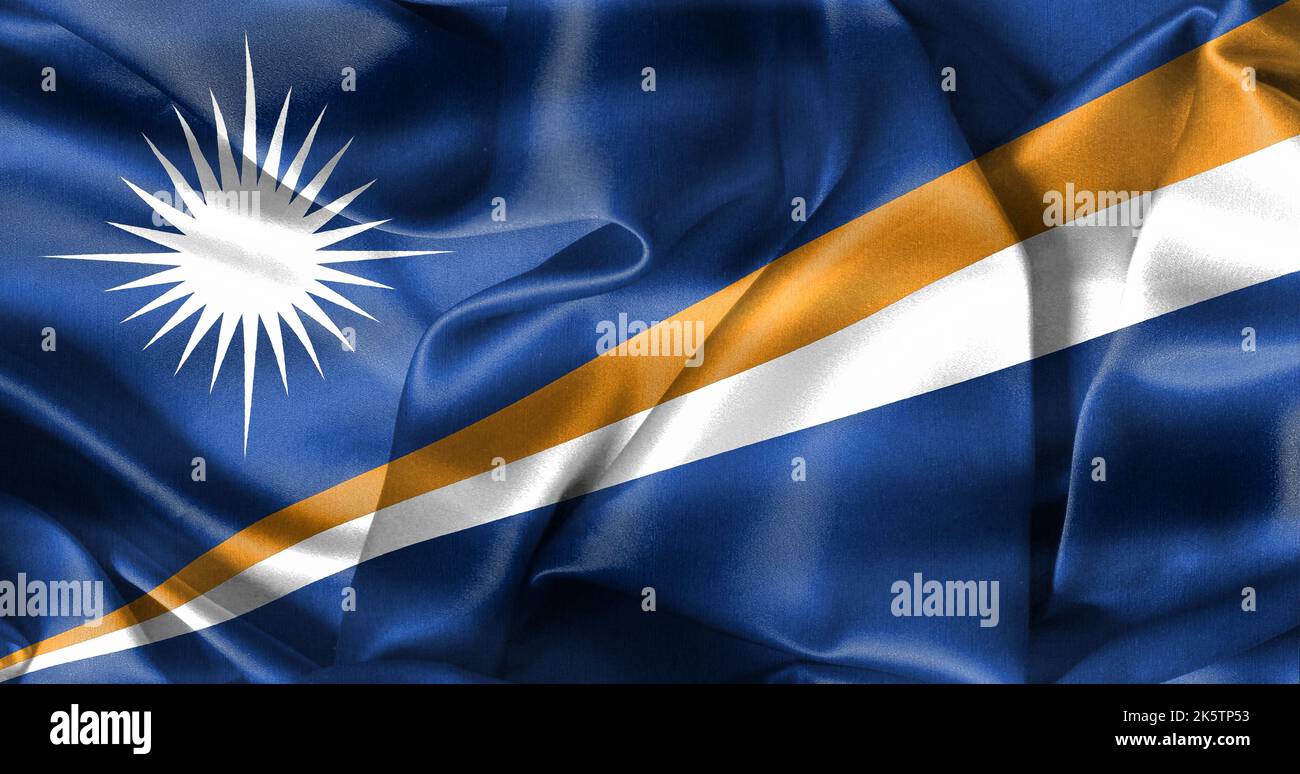 the flag of Marshall Islands - 3d realistic waving fabric flag Stock ...