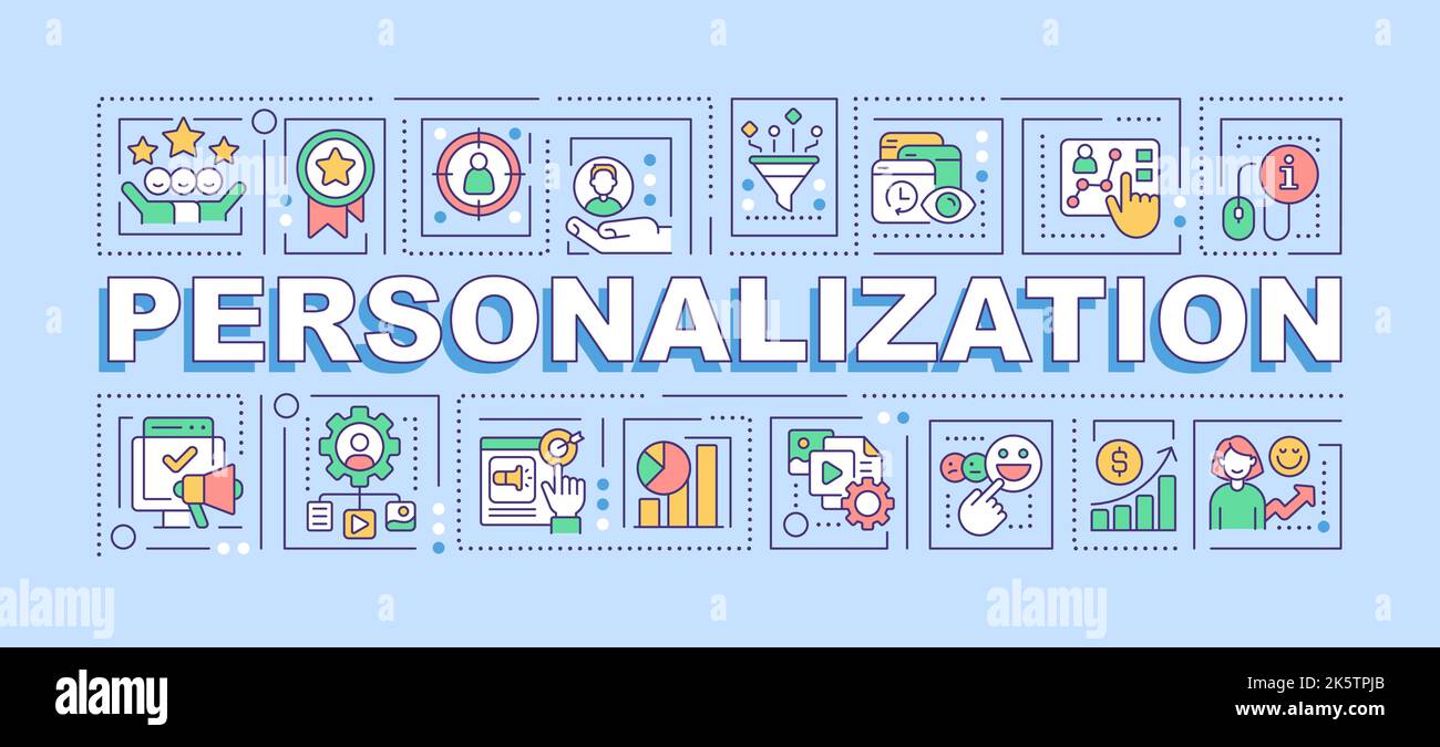 Personalization word concepts blue banner Stock Vector Image & Art - Alamy
