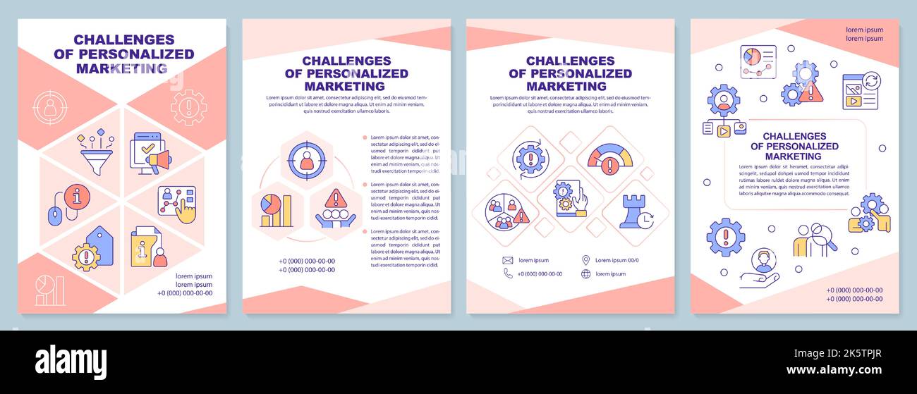 Personalized marketing challenges terracotta brochure template Stock ...