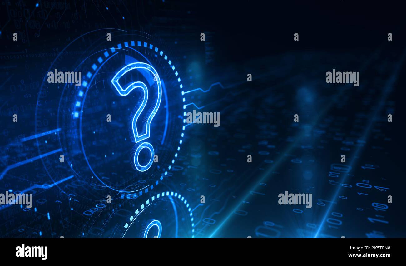 Question mark, search, support, faq, quiz and help symbol digital ...