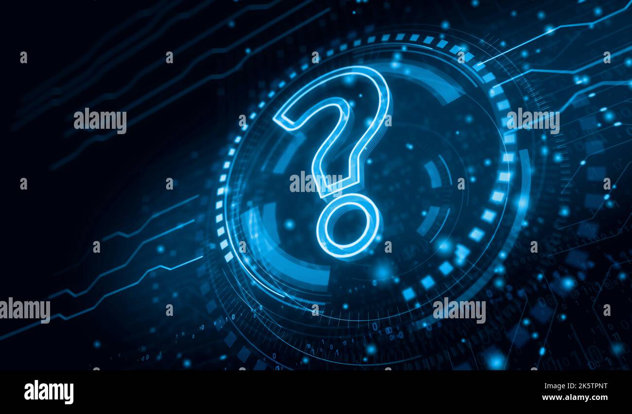 Question mark, search, support, faq, quiz and help symbol digital ...