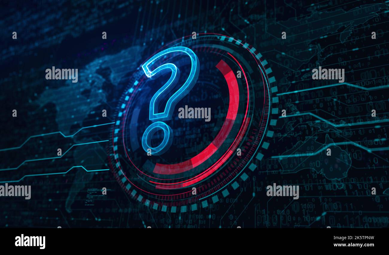 Question mark, search, support, faq, quiz and help symbol digital ...