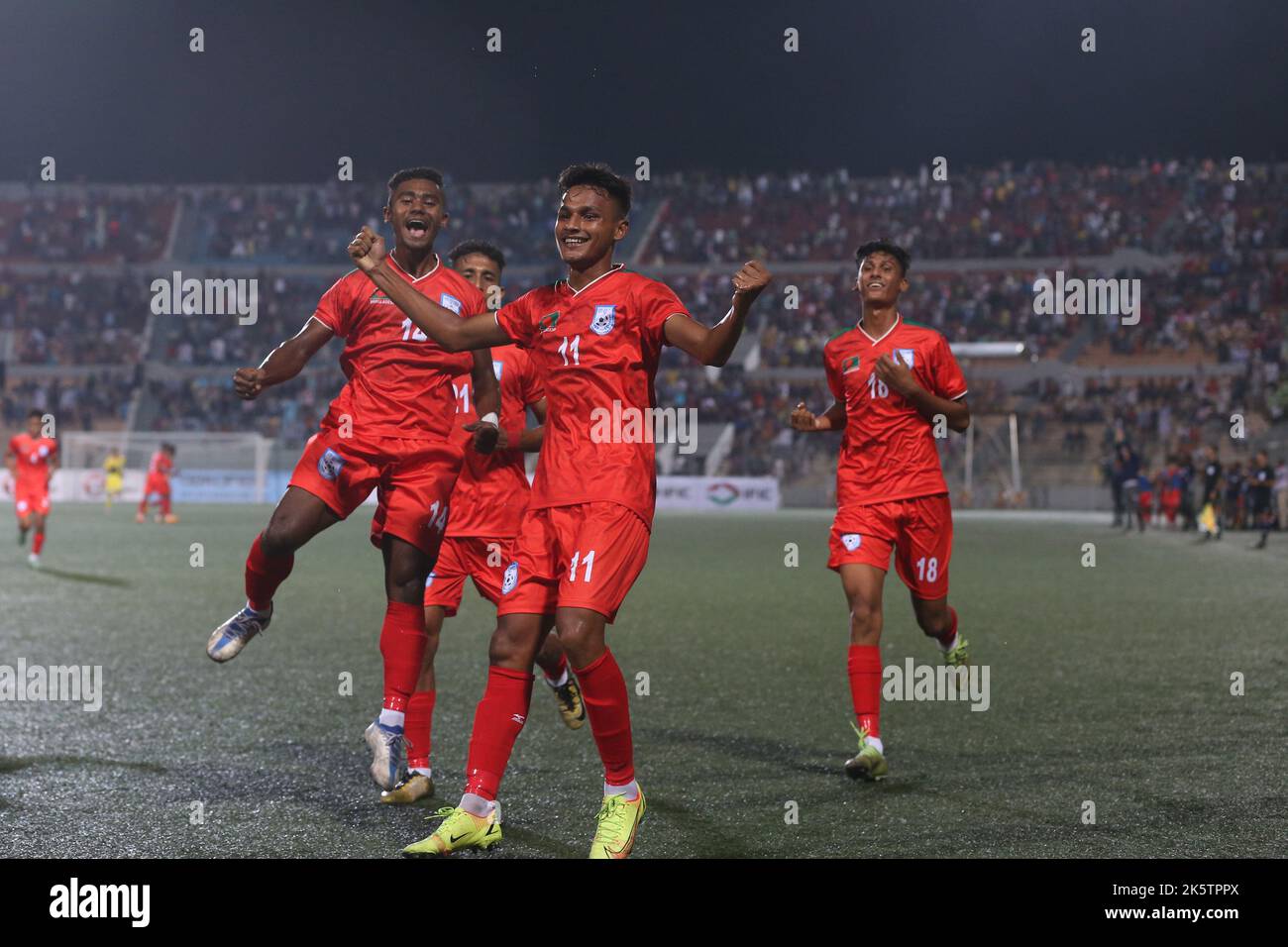 Mohammad Nazimuddin jumps in the air after giving Bangladesh a 10 ...