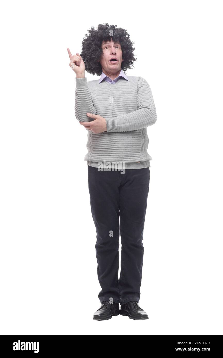 Man with white curly wig hi-res stock photography and images - Alamy