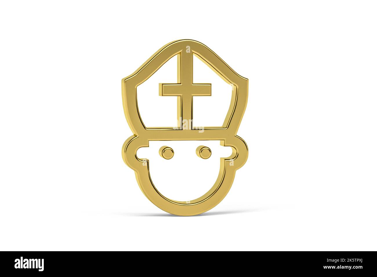Golden 3d pope icon isolated on white background - 3d render Stock ...