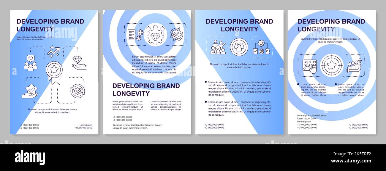 Developing brand longevity strategy blue brochure template Stock Vector ... Developing brand longevity strategy blue brochure template Stock Vector ...