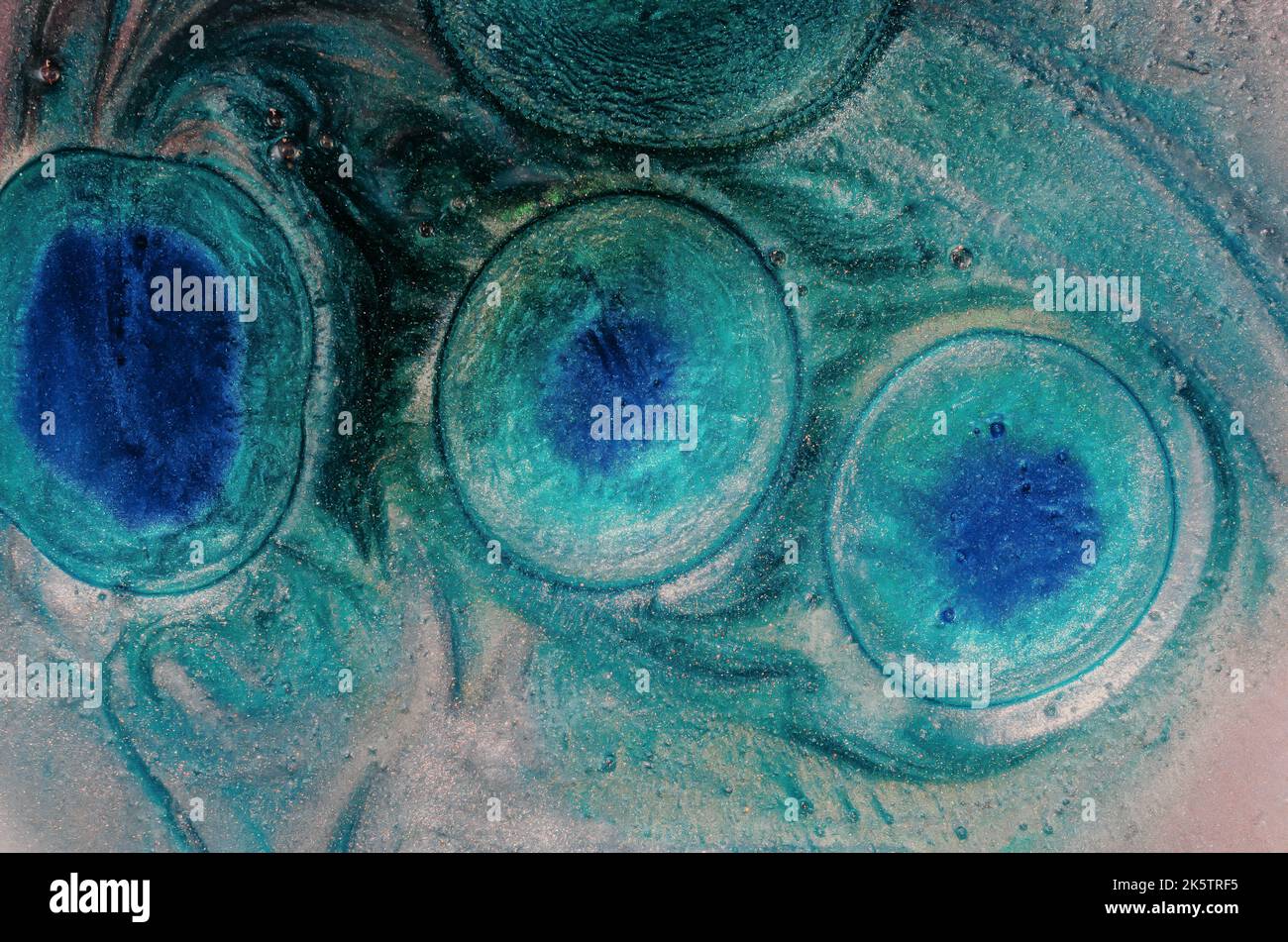 Abstract texture background.Biological idea, cell division.Neon azure ...