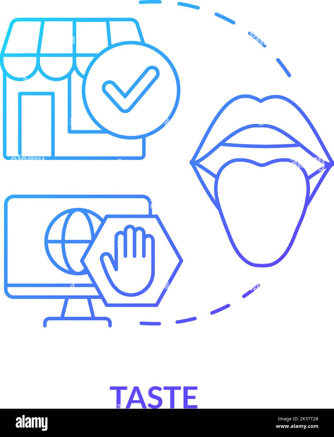 Taste blue gradient concept icon Stock Vector Image & Art - Alamy