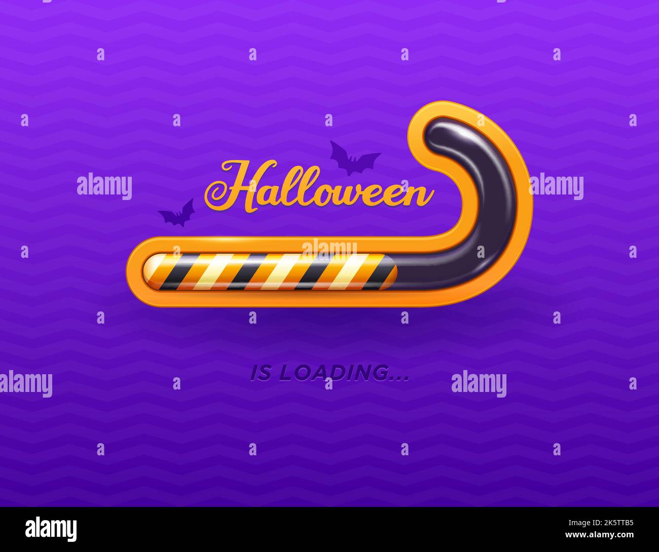 Halloween loading holiday banner with cartoon peppermint candy cane ...
