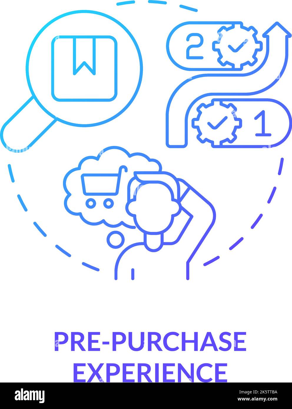 Pre-purchase experience blue gradient concept icon Stock Vector Image ...
