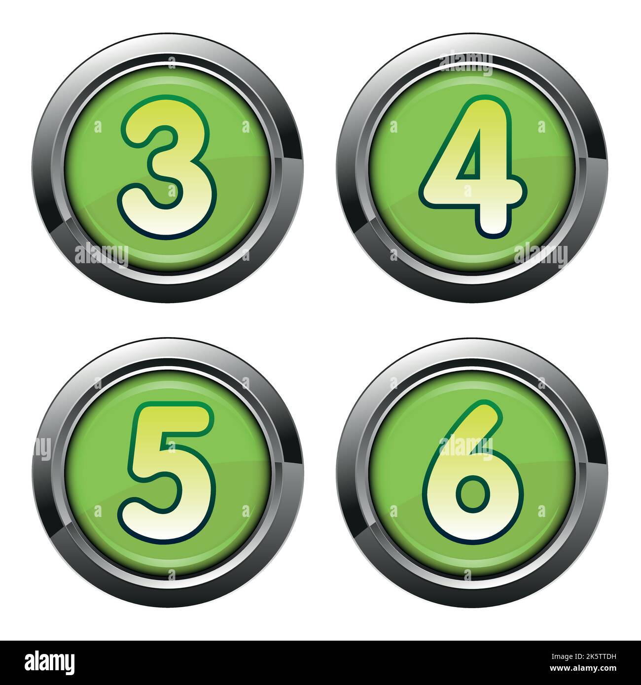 Alphabet signs in chrome buttons Stock Vector Image & Art - Alamy