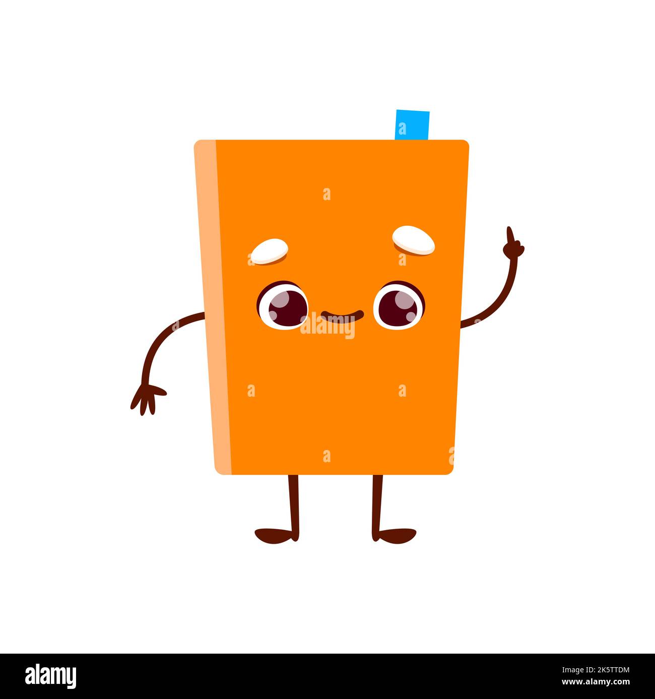 Cartoon textbook character pointing with index finger. Isolated vector ...