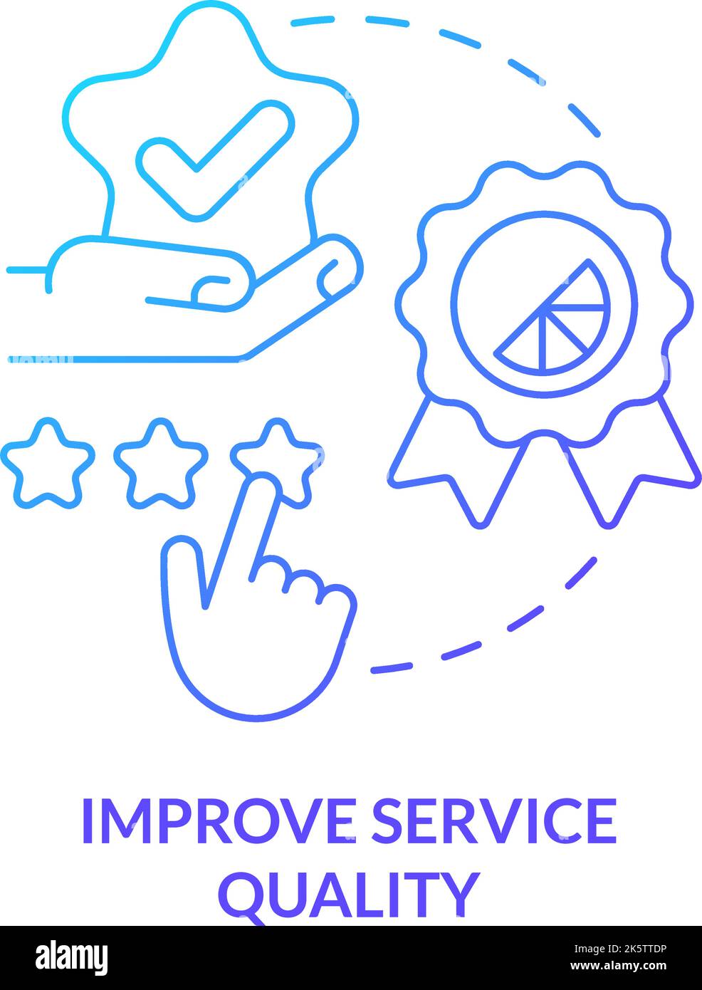 Improve service quality blue gradient concept icon Stock Vector Image & Art - Alamy