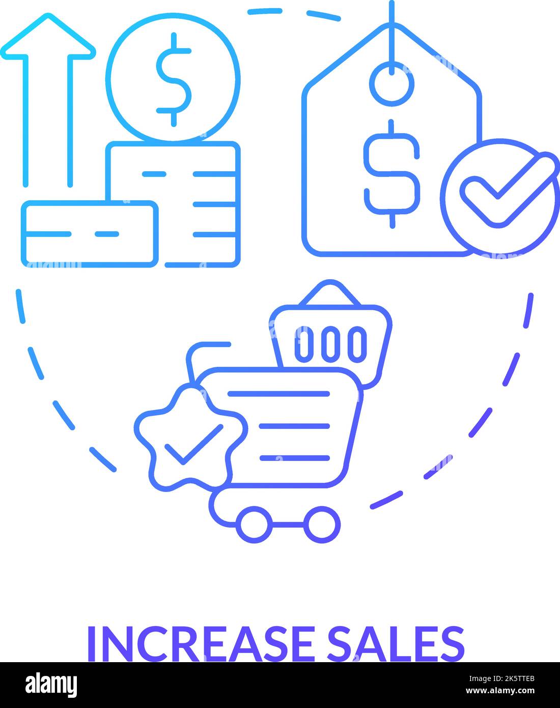 Increase sales blue gradient concept icon Stock Vector Image & Art - Alamy