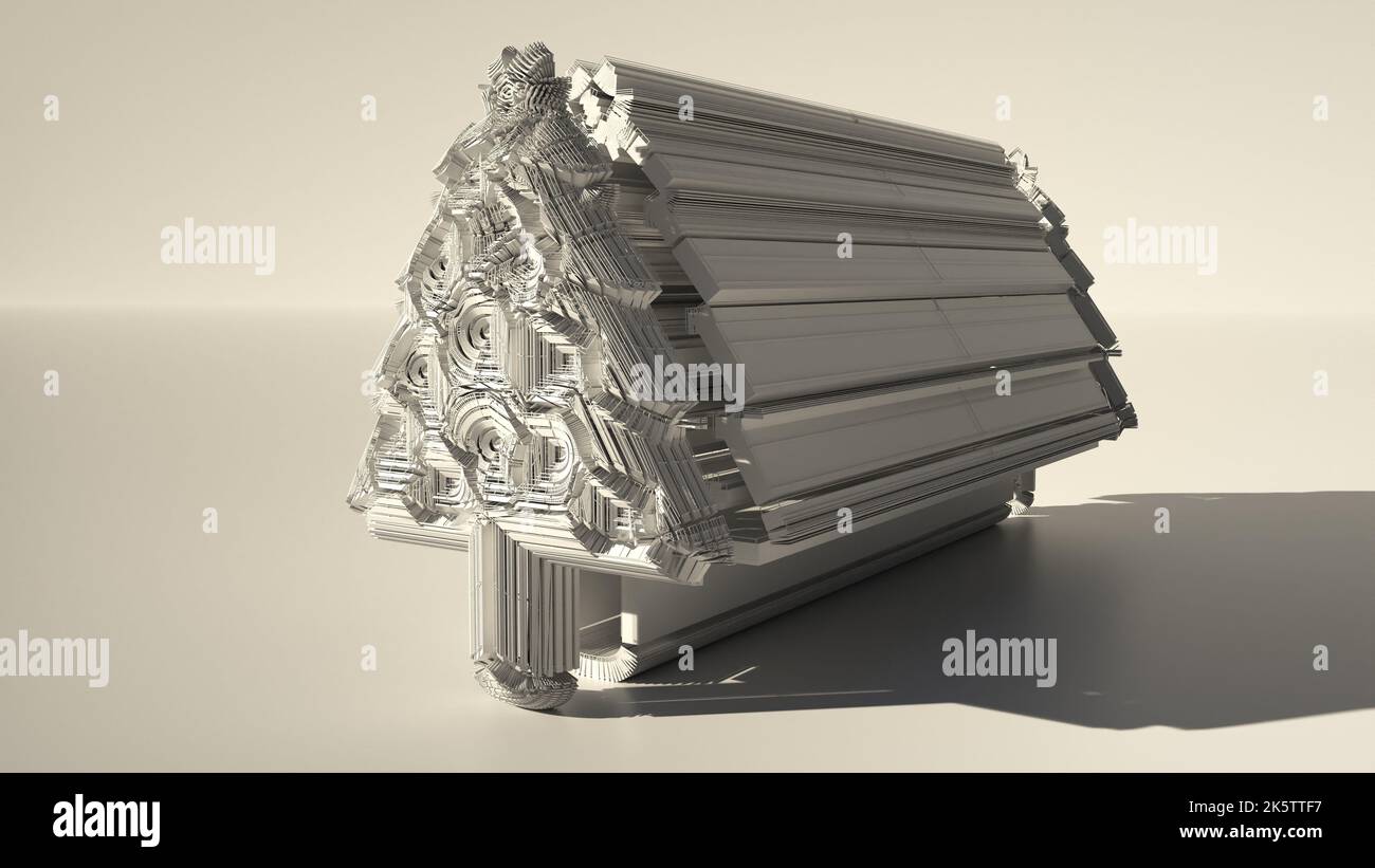 3D Illustration of a building based on the diagram of a tree. View the ...
