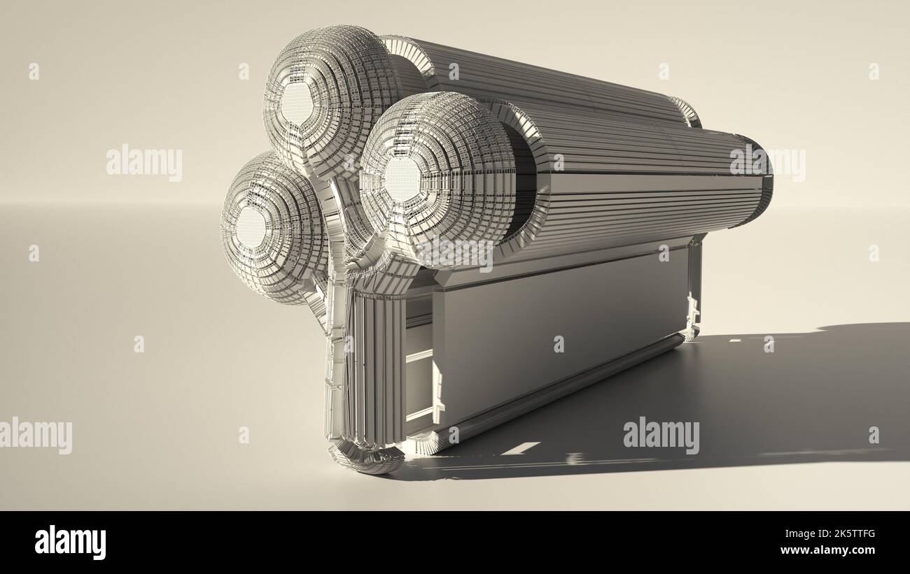 3D Illustration of a building based on the diagram of a tree. View the ...
