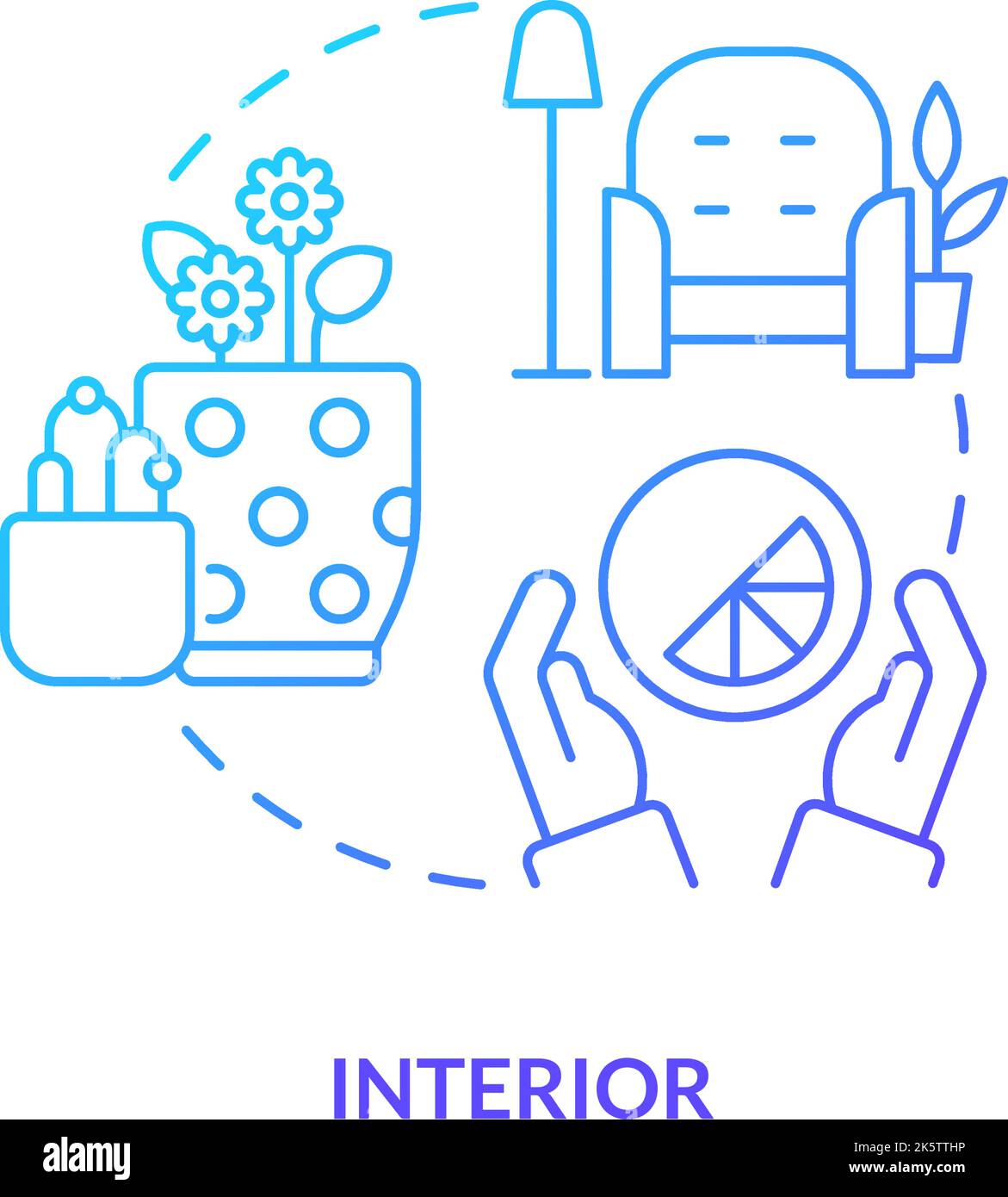 Interior Blue Gradient Concept Icon Stock Vector Image And Art Alamy