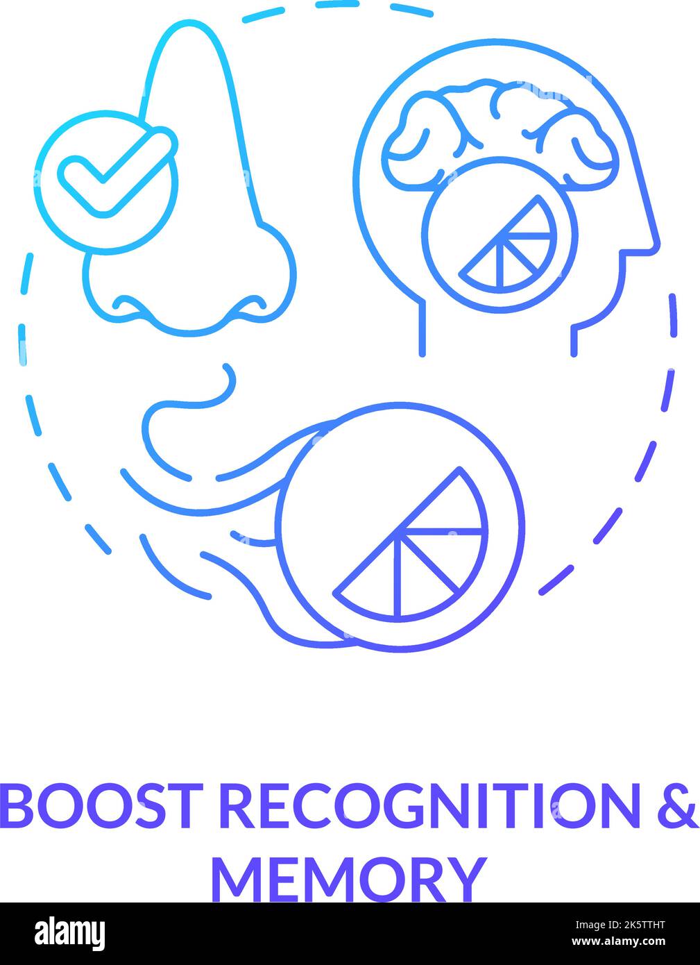 Boost recognition and memory blue gradient concept icon Stock Vector Image & Art - Alamy