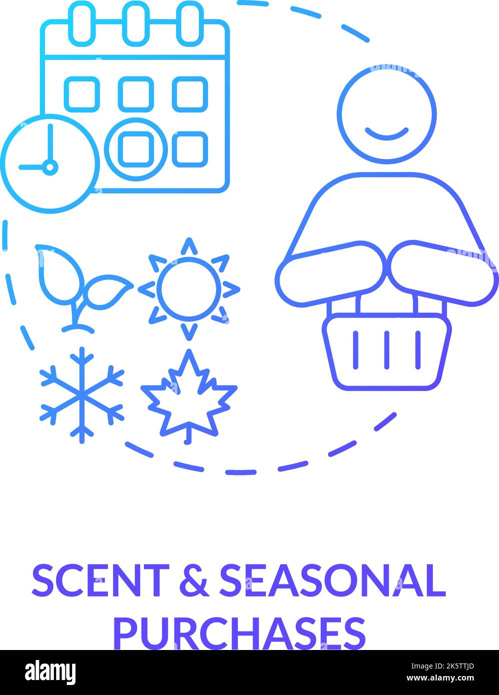 Scent and seasonal purchases blue gradient concept icon Stock Vector ...
