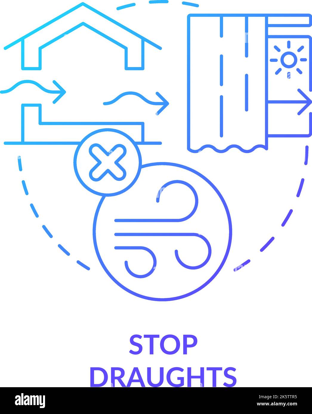 Draughts proof blue gradient concept icon Stock Vector Image & Art - Alamy