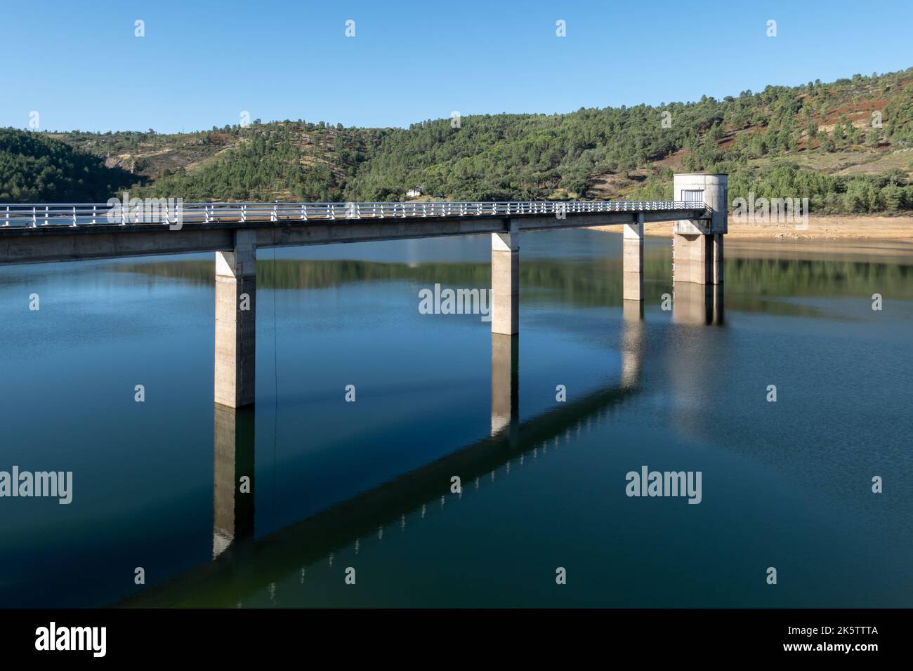 Apartadura dam, Portugal - 25 September, 2022: Concrete dam structure ...