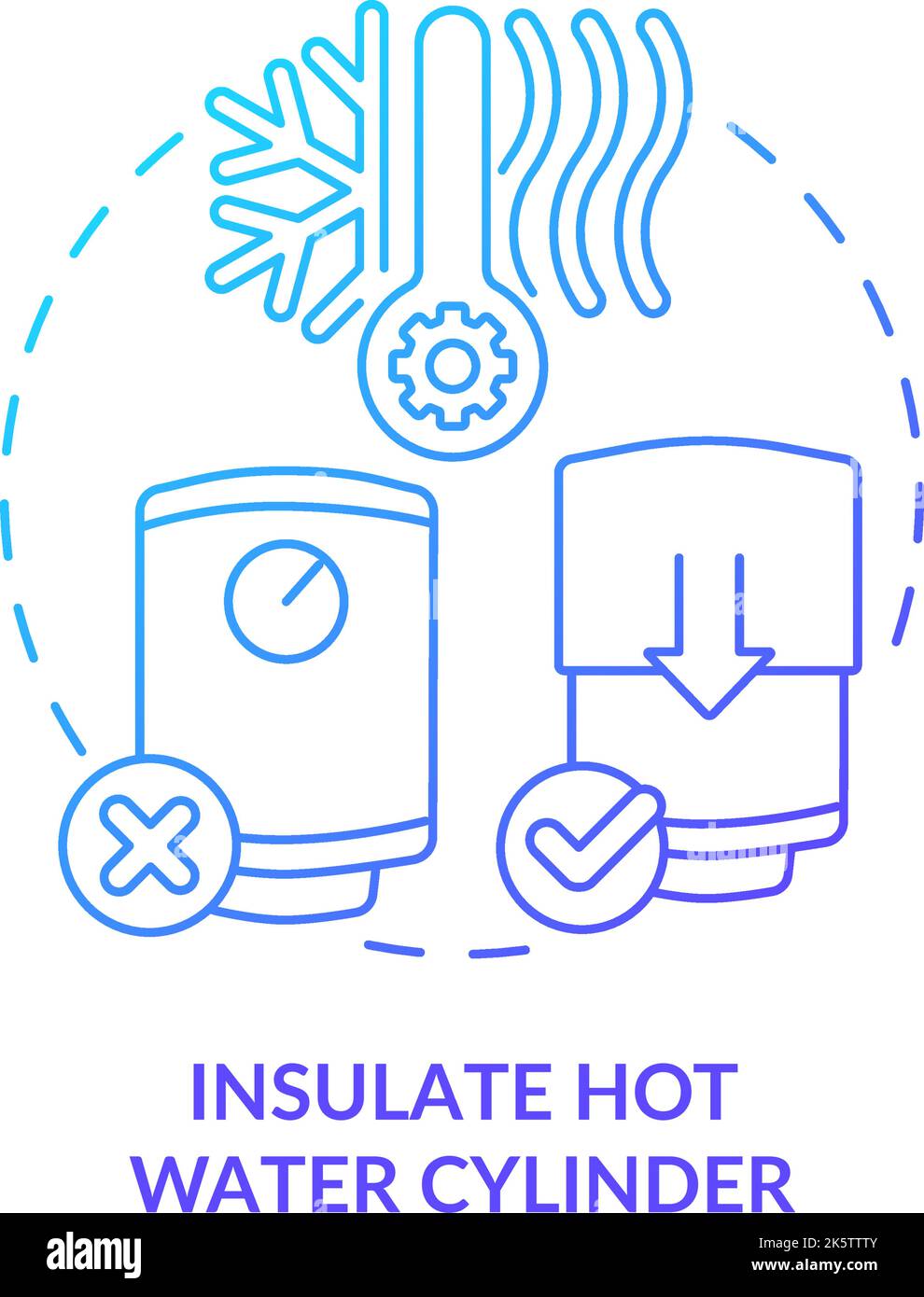 Insulate hot water tank blue gradient concept icon Stock Vector Image ...