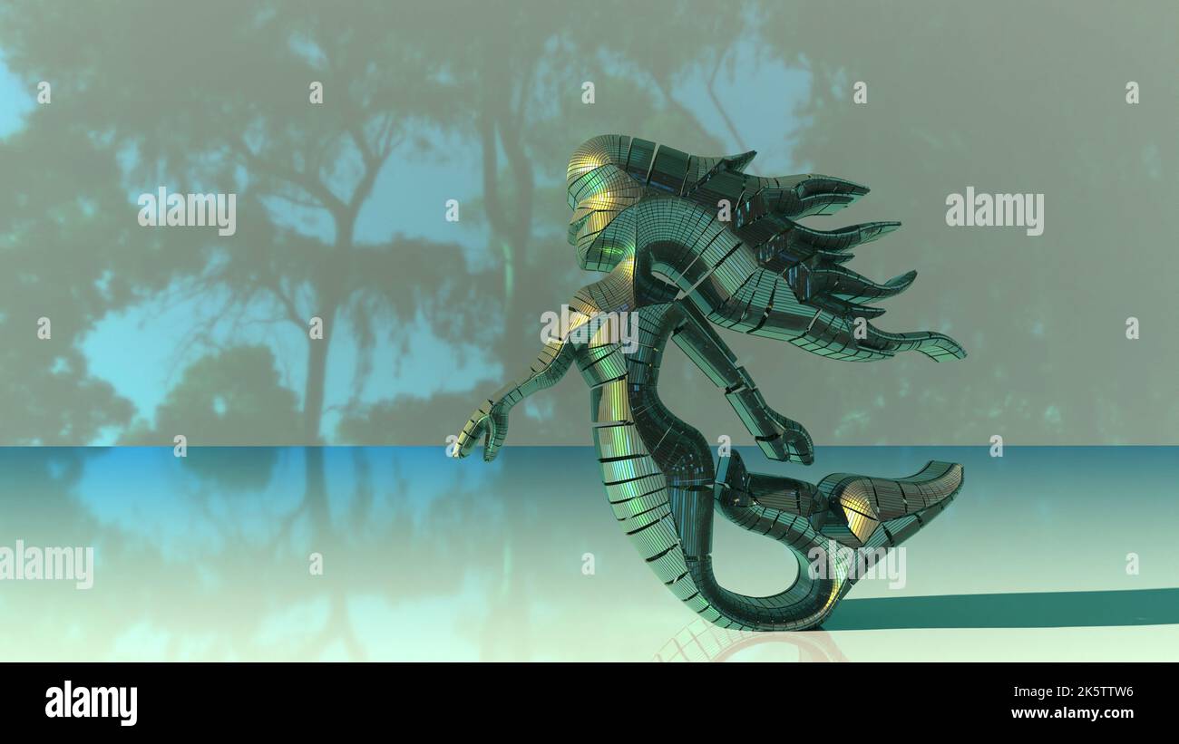 A 3D Illustration of a sea creature from the wonderful world of sea and ...