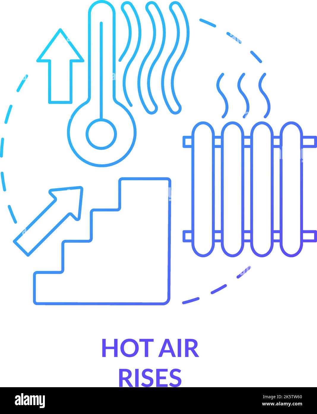 Hot air rises blue gradient concept icon Stock Vector Image & Art - Alamy