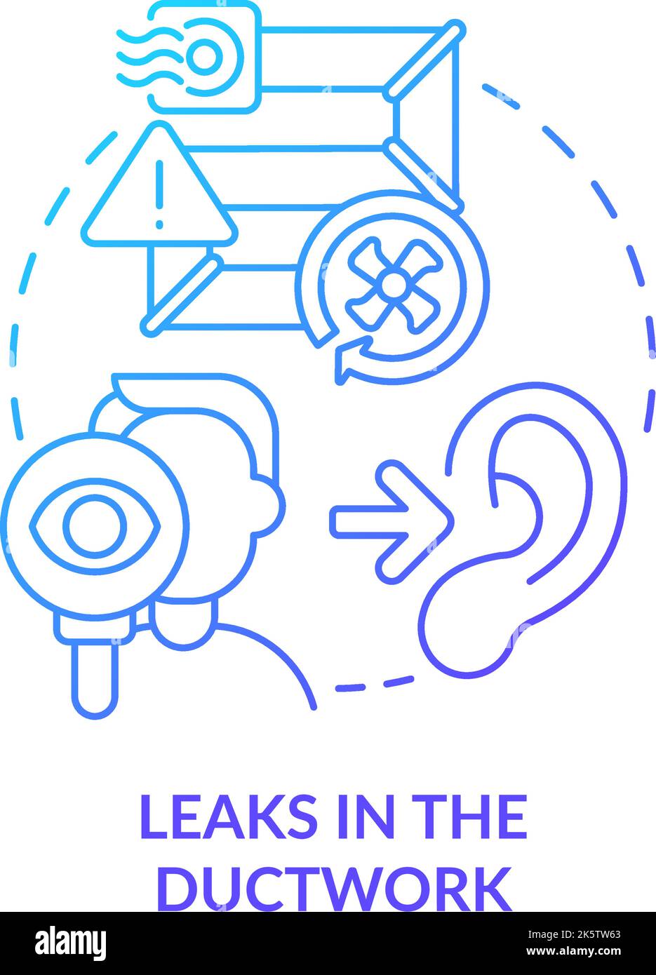 Leaks in ductwork blue gradient concept icon Stock Vector Image & Art ...