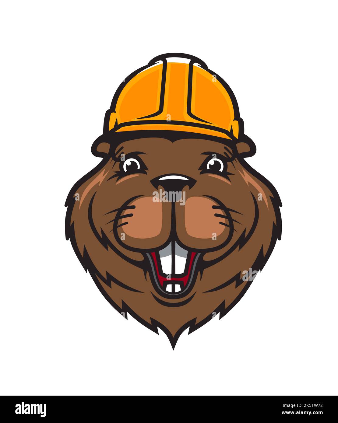 Beaver animal mascot in builder hardhat, construction, building and ...