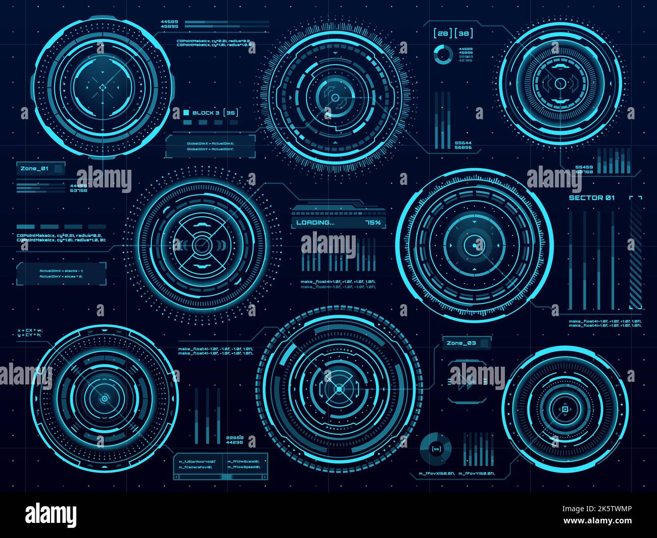 HUD circle data infographic, data screen dashboard or digital interface, vector holograms. HUD ...