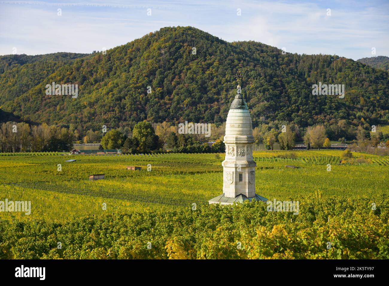 The French monument near Duernstein in Wachau (Austria) in autumn ...