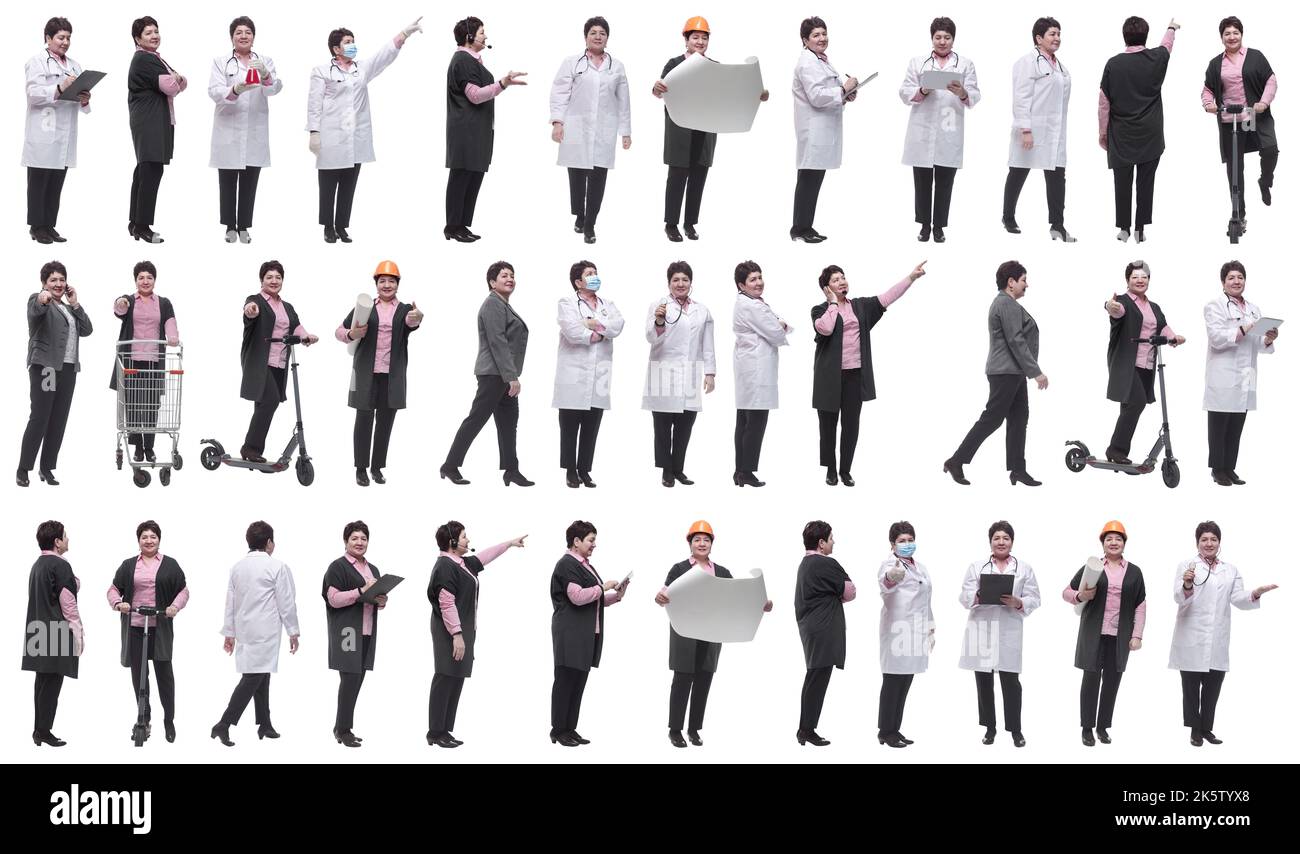 collage of a woman in full growth displaying many professions Stock ...