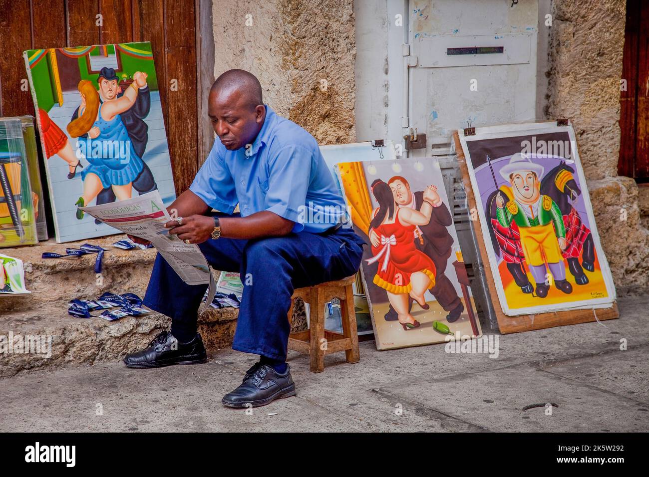 Colombia, the old city of Cartagena is within walls and protected by ...
