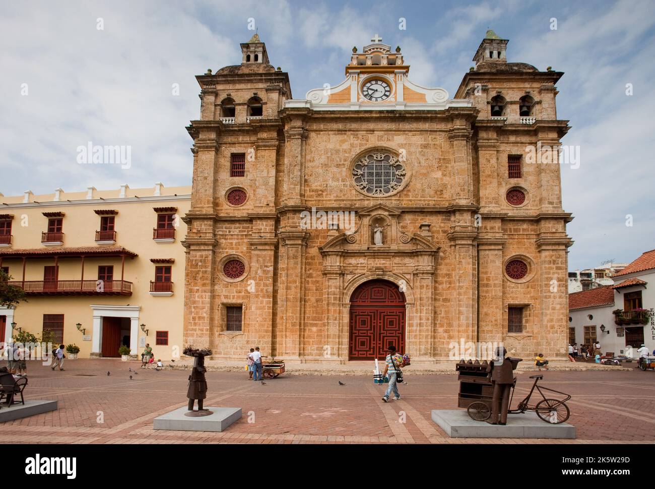 Colombia, the old city of Cartagena is within walls and protected by ...
