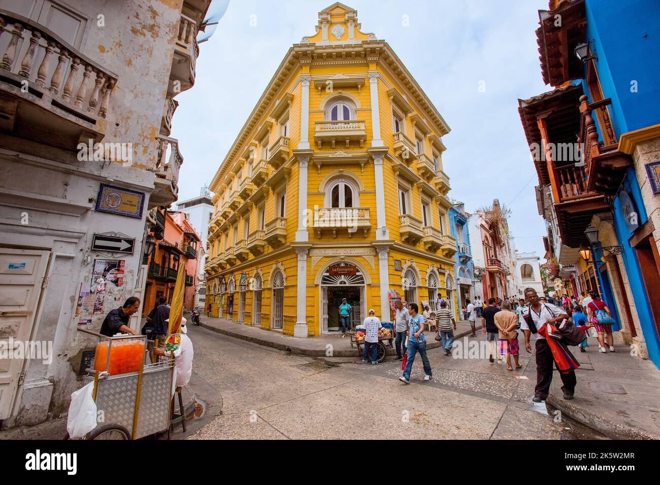 Colombia, the old city of Cartagena is within walls and protected by ...